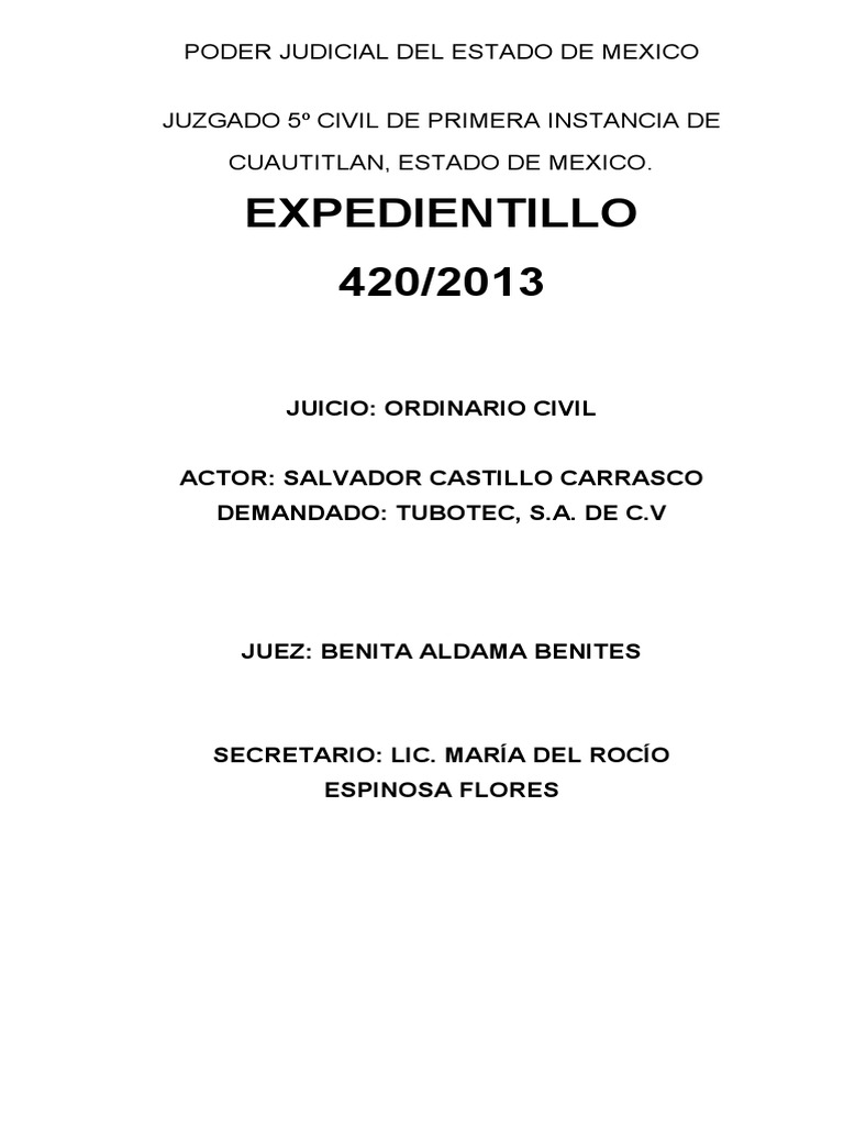 Caratula Expedientillo Ord. Civil | PDF