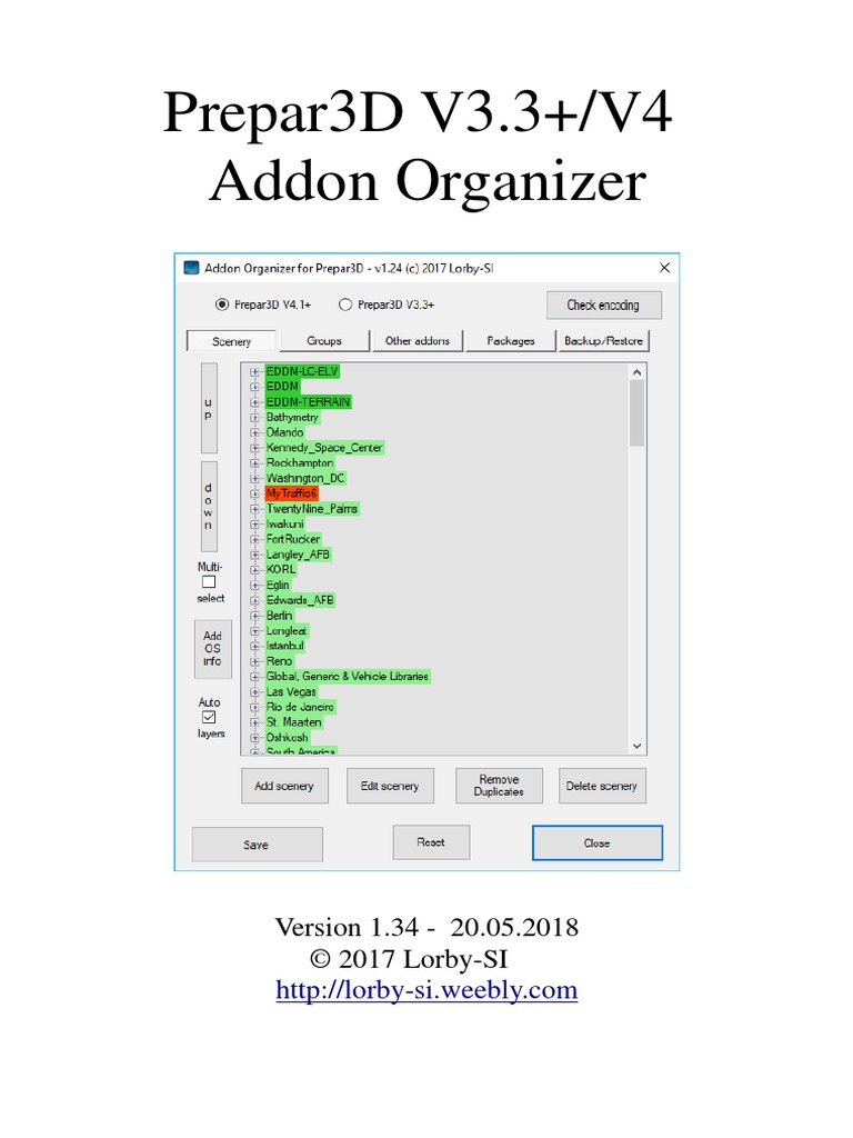 P3DV4 AddonOrganizer Documentation | PDF | Directory (Computing) | Computer File