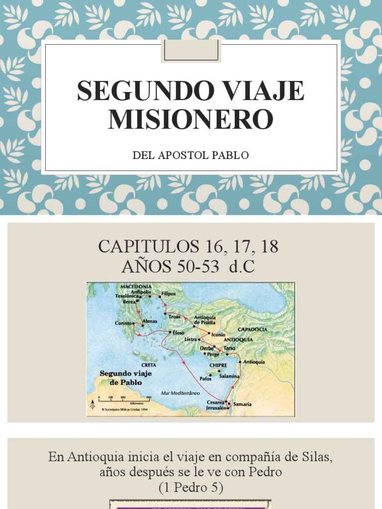 SEGUNDO VIAJE MISIONERO DE PABLO.pptx | Pablo el apóstol | espíritu Santo