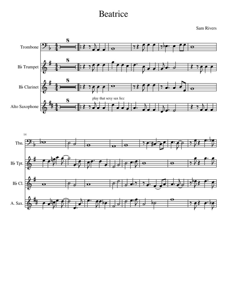 Beatrice: Sam Rivers | Download Free PDF | Saxophone | Popular Music