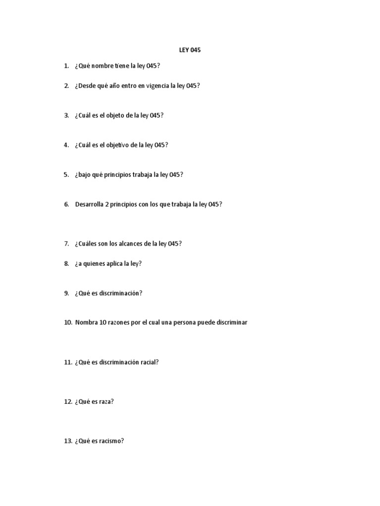 Ley 045 | PDF