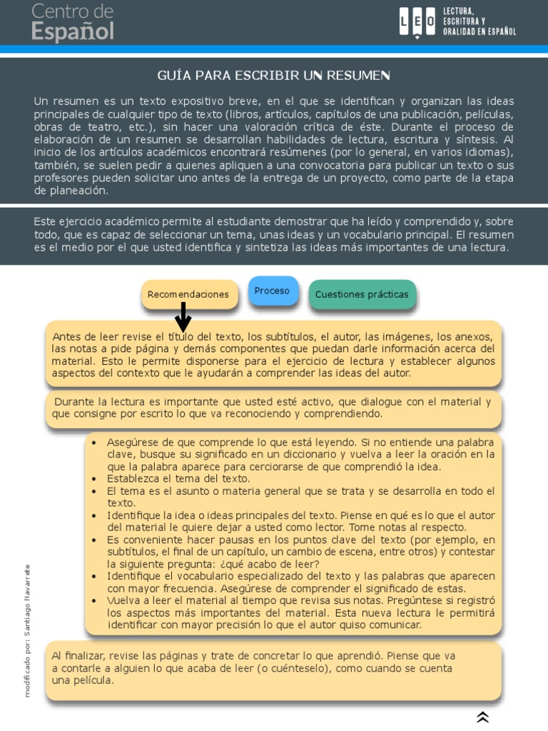 Guia para Elaborar Un RESUMEN | PDF | Autor | Información