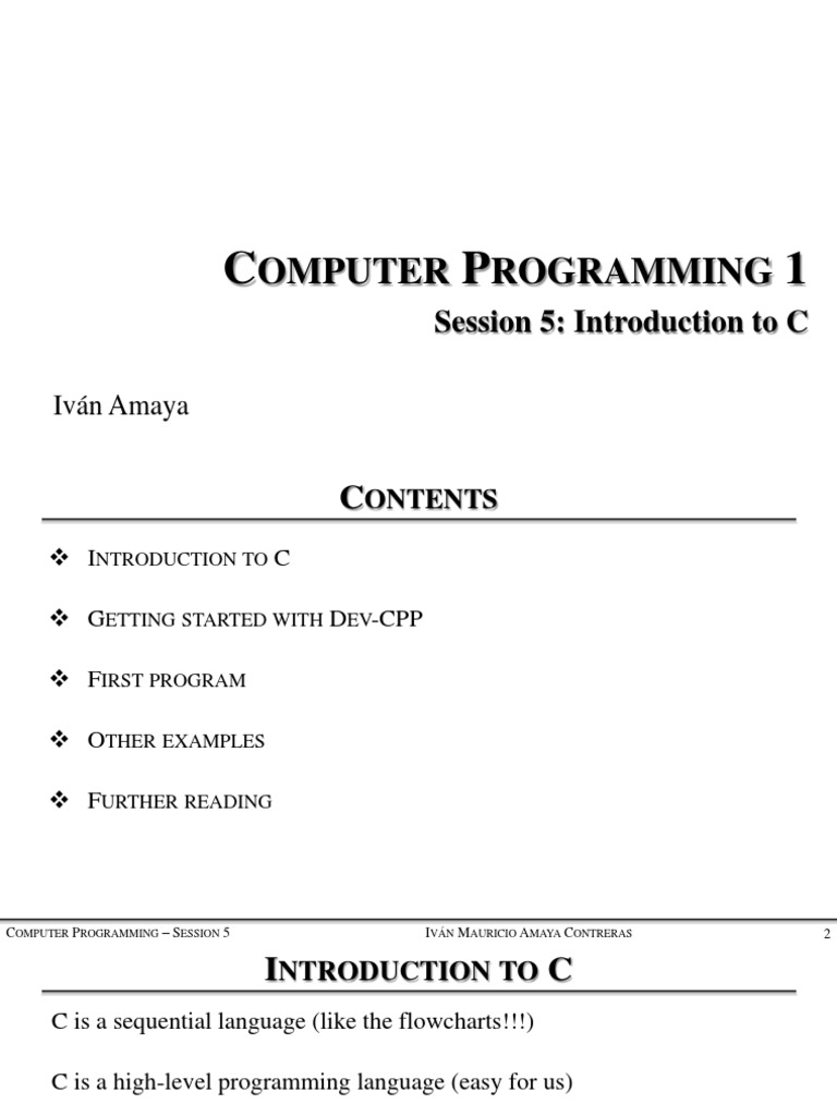 Ses5 IntroC PDF | PDF | Subroutine | Computer Engineering