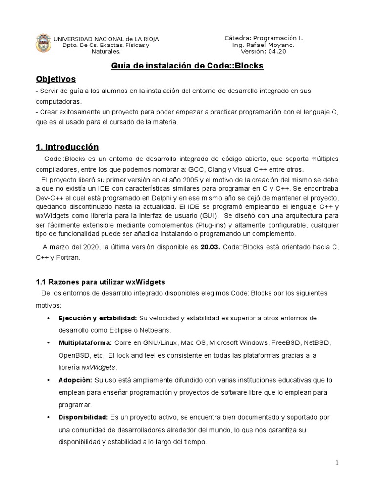 Guia Instalacion Codeblocks | PDF | Entorno de desarrollo integrado | Ciencias de la Computación