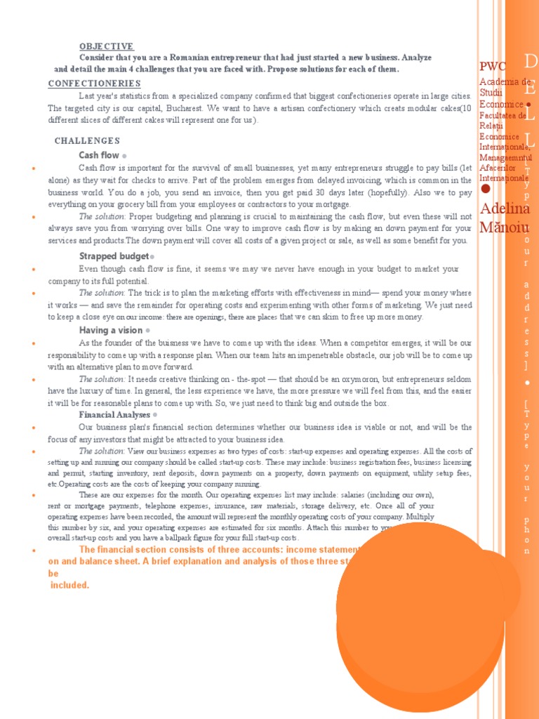 PWC.docx | PDF | Expense | Startup Company