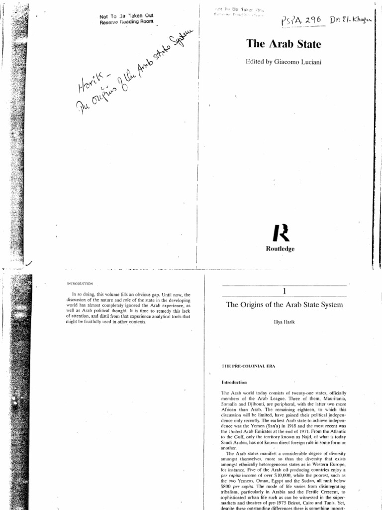 The Origins of The Arab State System | PDF
