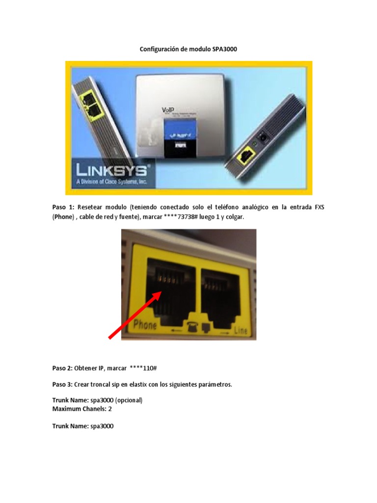 Configuración de Modulo SPA3000 | PDF | Red Telefónica Conmutada ...