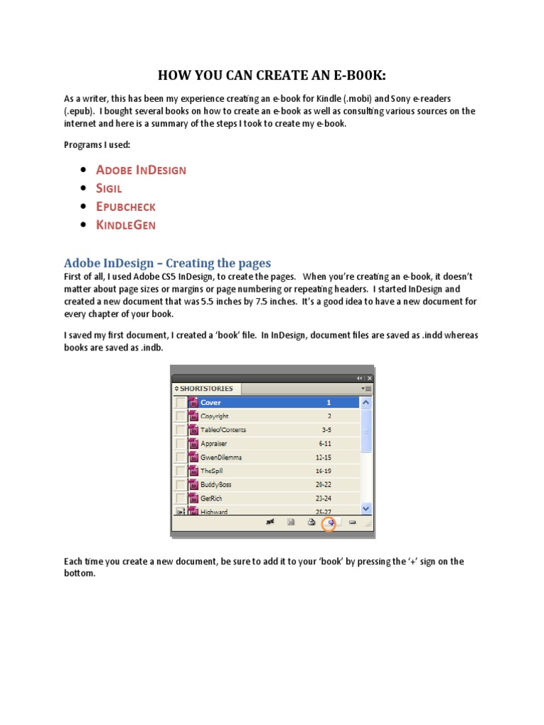 How To Create An E-Book | PDF | Bookselling | E Books