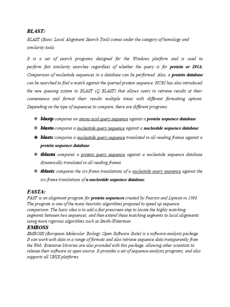 Overview of BLAST and Its Functions | PDF