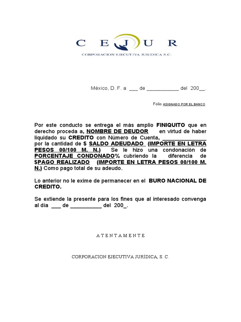 Formato Carta Finiquito | PDF