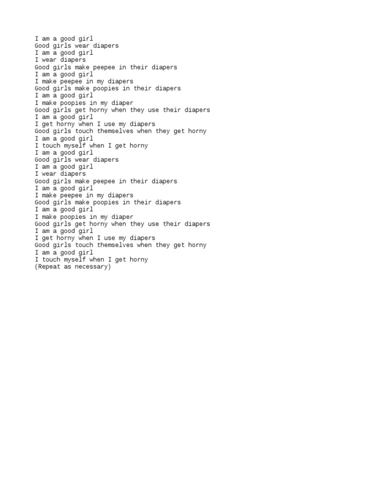 Diaper Girl Affirmations (Script) | PDF