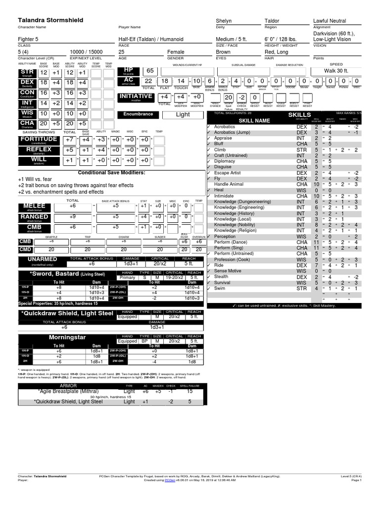 Talandra Stormshield | PDF | Elf (Dungeons & Dragons) | Leisure