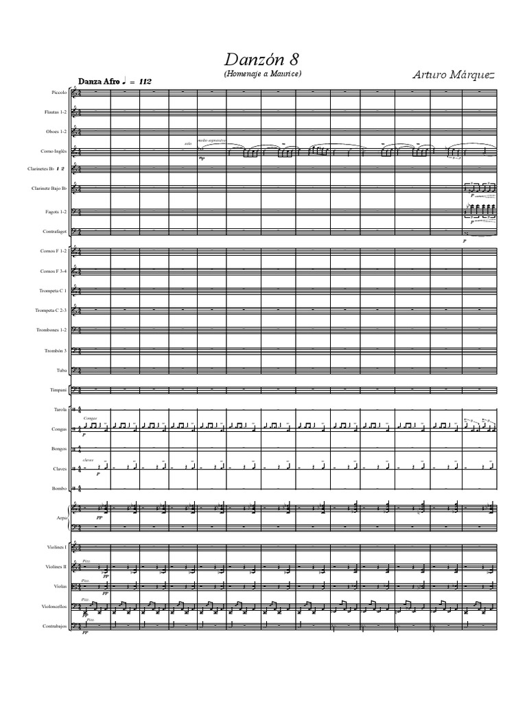 Danzón N° 8 (Score) - Arturo Márquez | PDF | Instrumentos musicales | Naturaleza