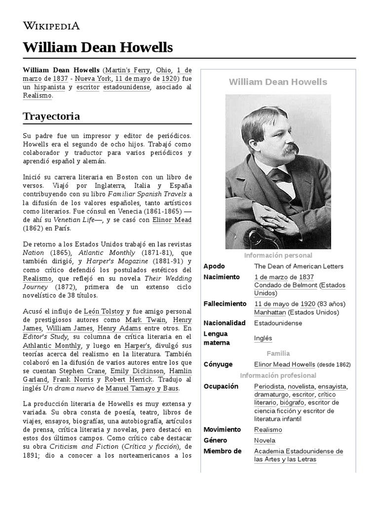 William Dean Howells | PDF | William Dean Howells | Escritores