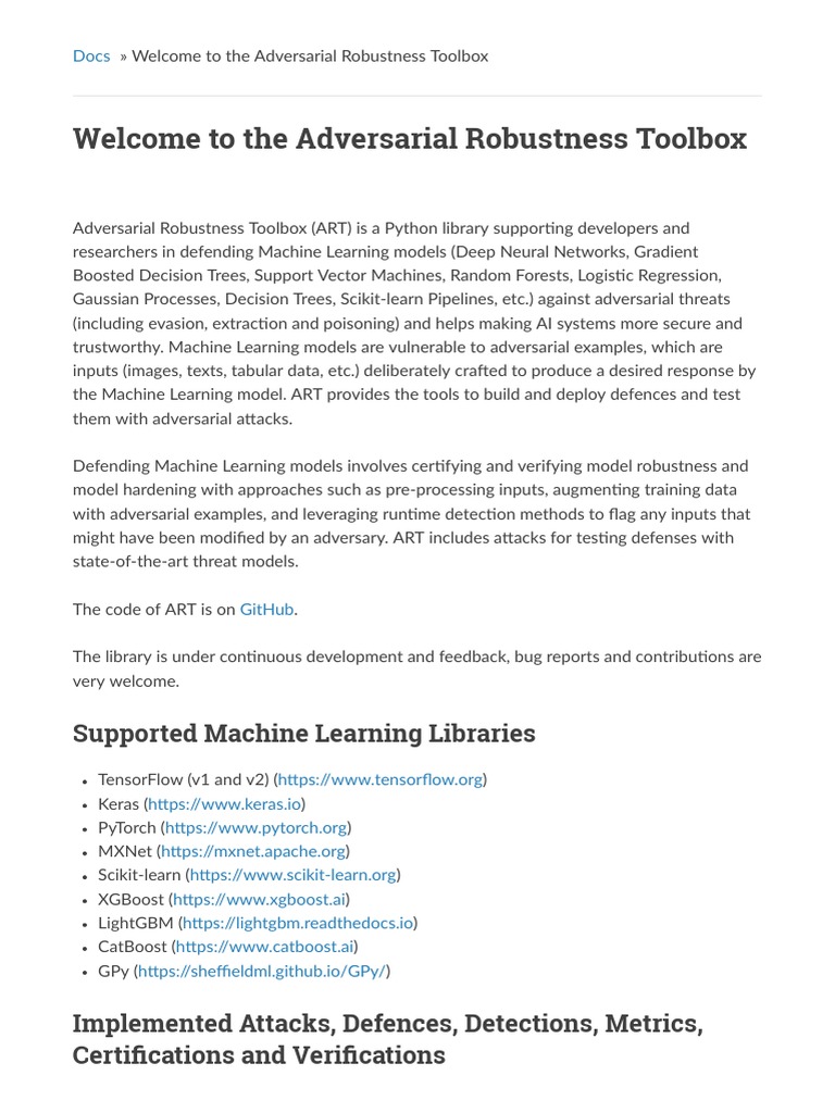 Welcome To The Adversarial Robustness Toolbox - Adversarial Robustness ... Welcome To The Adversarial Robustness Toolbox - Adversarial Robustness ...