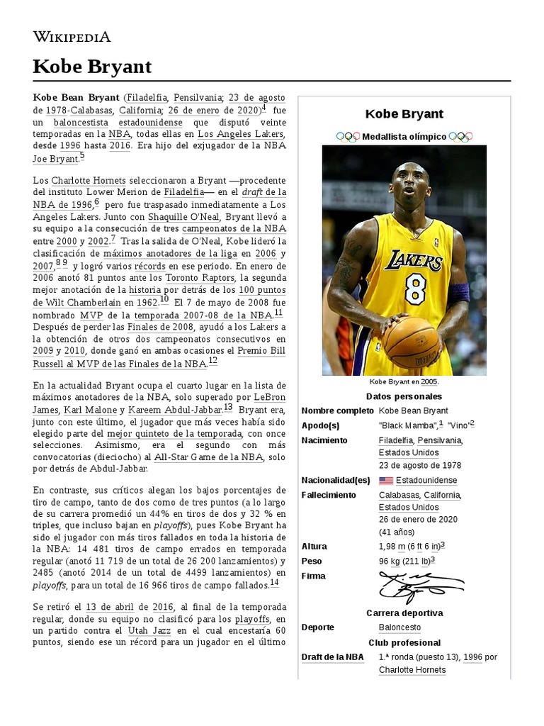 Kobe Bryant | PDF | Kobe Bryant | los Lakers de Los Angeles