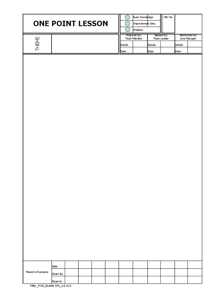 One Point Lesson | PDF
