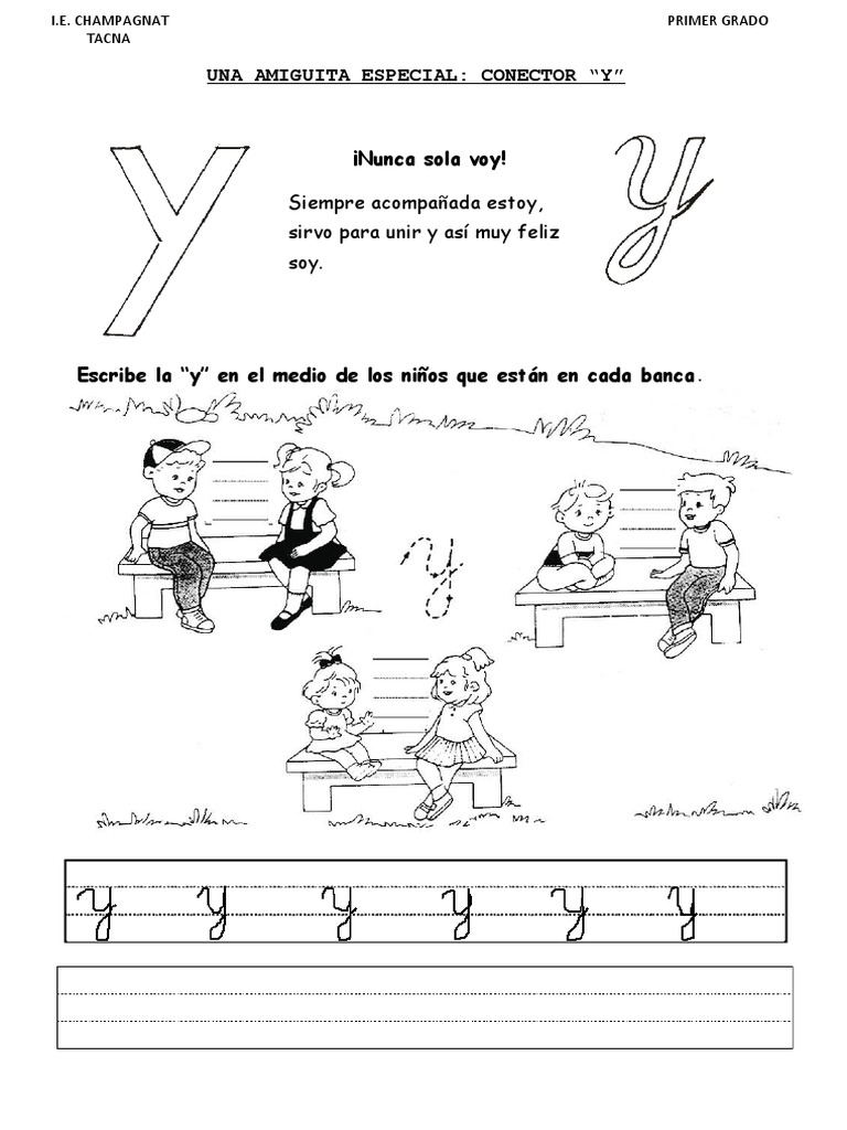 Actividades con el conector "y" para primer grado | PDF