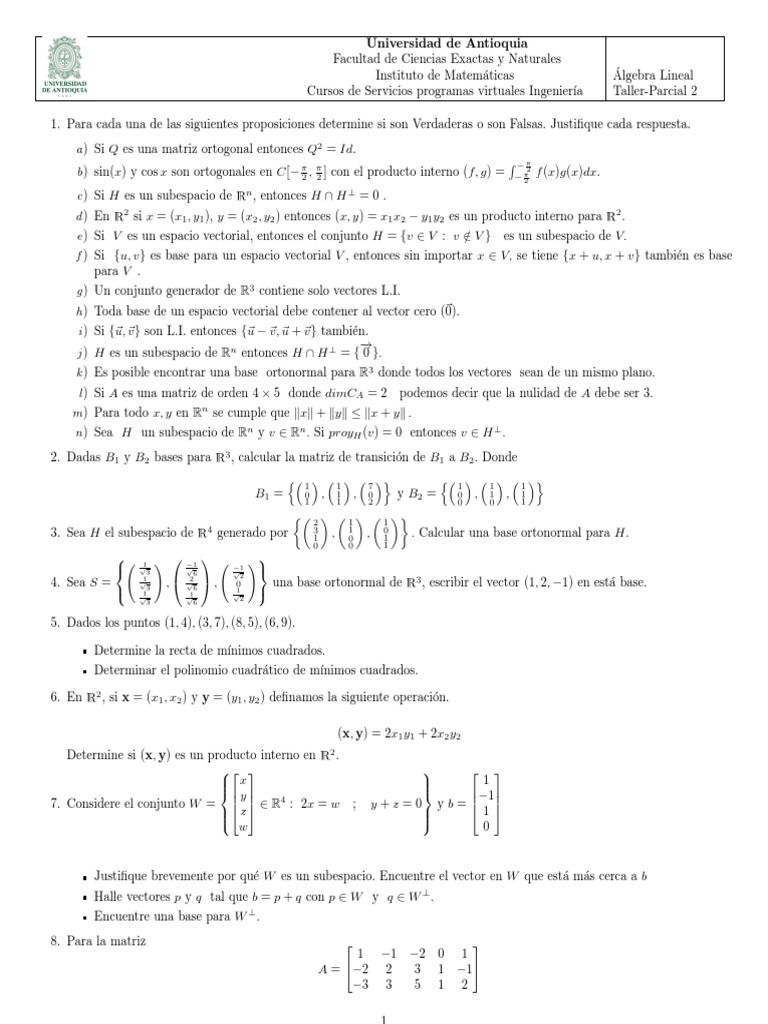 Base y conjunto abarcador en R³ | PDF | Base (álgebra lineal) | Espacio ...