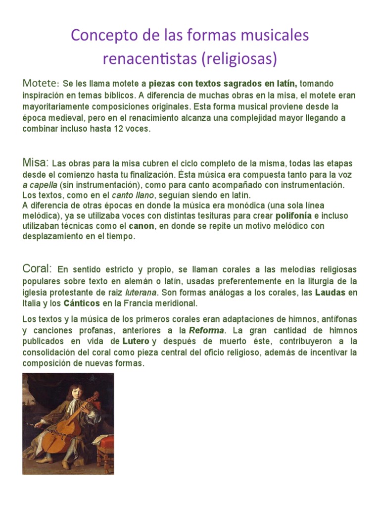 Concepto de Las Formas Musicales | PDF | Coro | Las artes escénicas