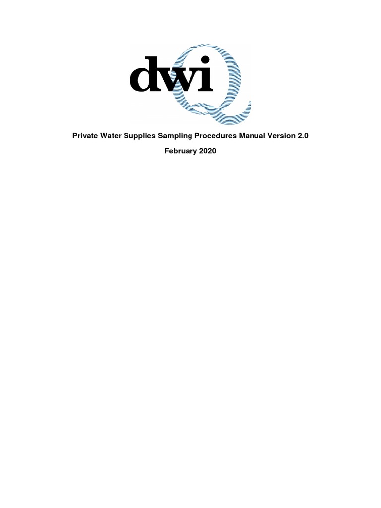 Private Water Supplies Sampling Procedures Manual Version 2.0 February ...