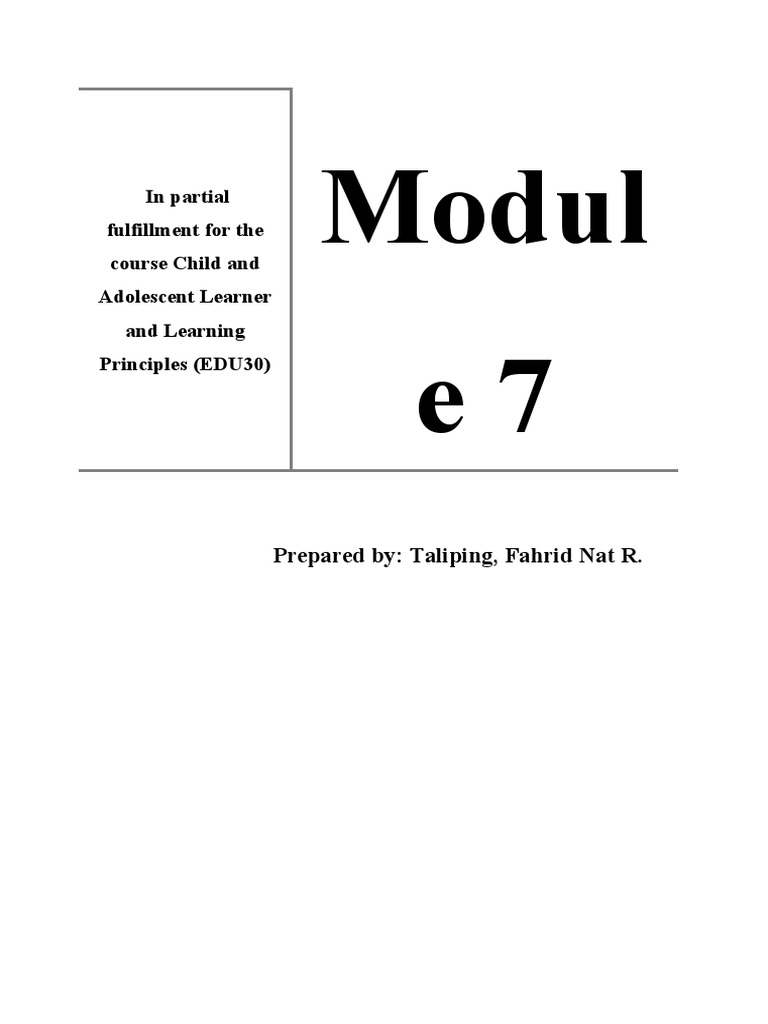 Module 7 | PDF | Constructivism (Philosophy Of Education) | Learning