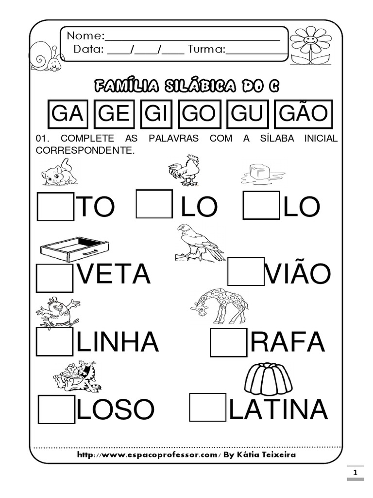 Silaba Inicial G PDF | PDF