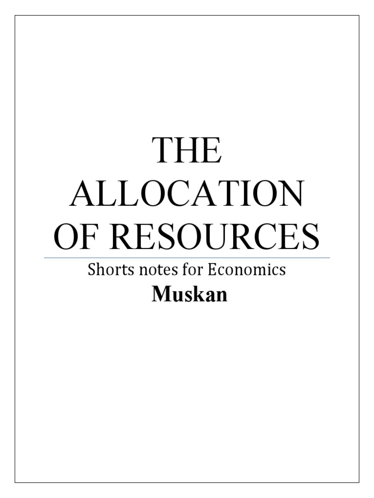 Resource Allocation in Economics Explained | PDF | Demand | Supply ...