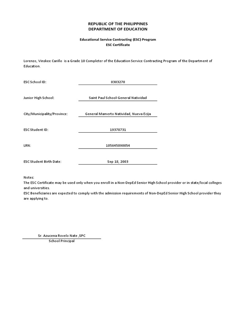 Republic of The Philippines Department of Education: Educational ...
