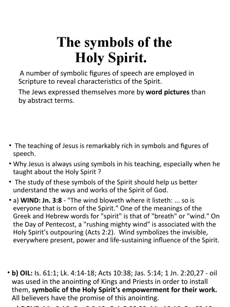 The Symbols of The Holy Spirit | PDF | Anointing | Holy Spirit