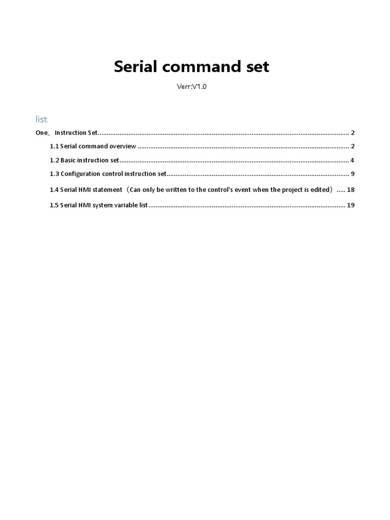 FY HMI Serial Command Set PDF | PDF | Variable (Computer Science ...