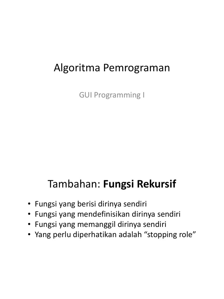 Algoritma Pemrograman: GUI Programming I GUI Programming I | PDF | Computer Programming Tools ...