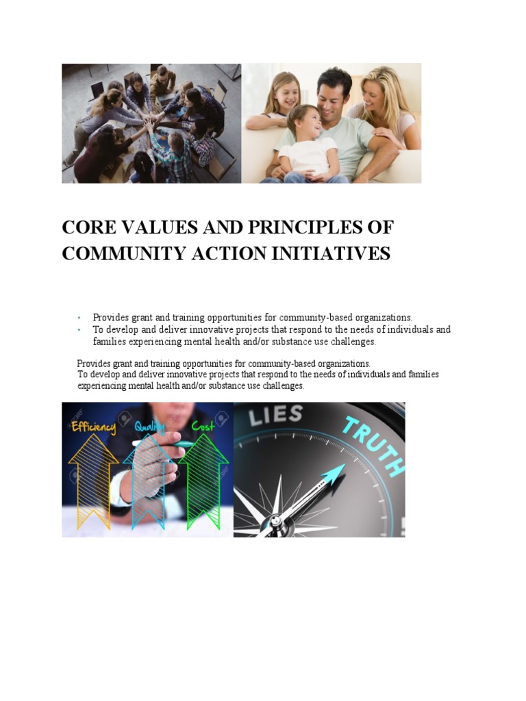 Core Values and Principles of Community Action Initiatives | PDF