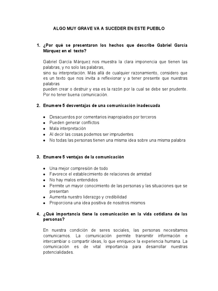 Algo Muy Grave Va A Suceder en Este Pueblo | PDF