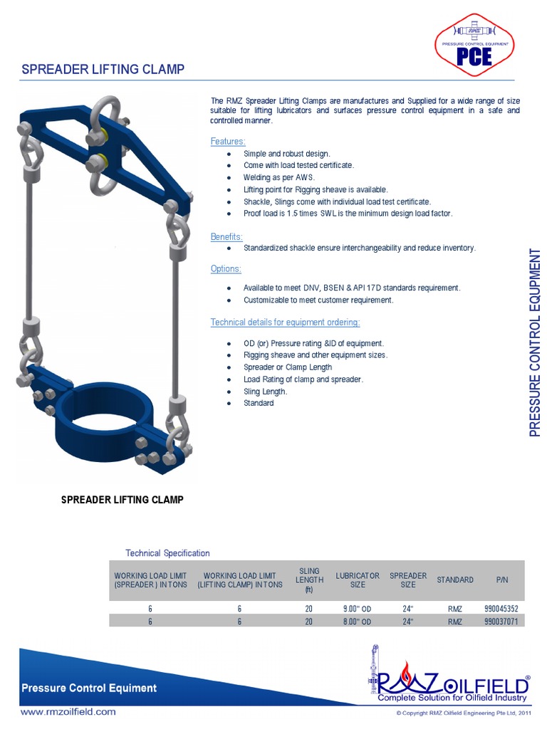 Spreader Lifting Clamp | PDF | Mechanical Engineering | Nature