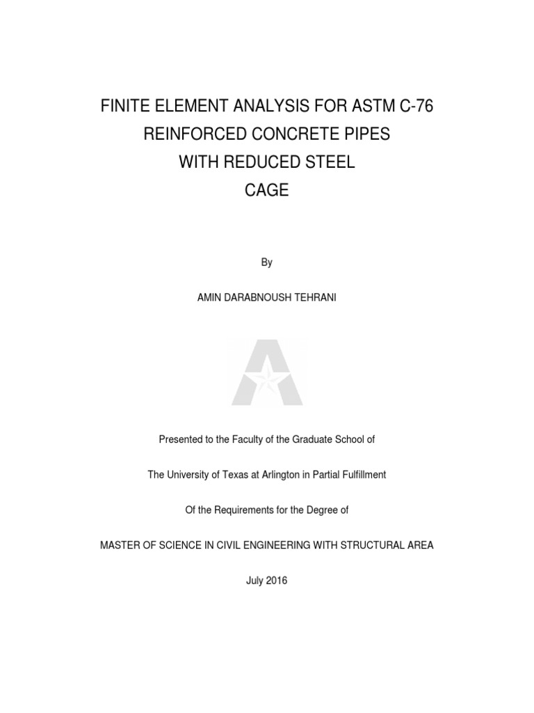 Finite Element Analysis For Astm C-76 Reinforced Concrete Pipes With Reduced Steel Cage | PDF ...