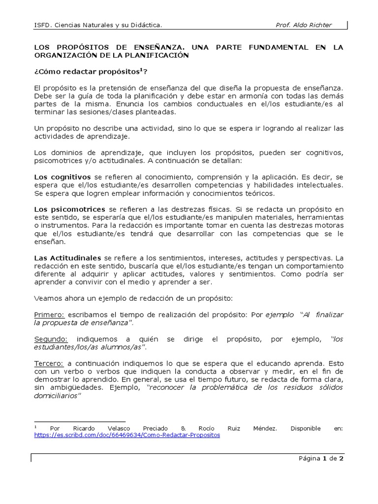 Redacción de Propósitos Educativos | PDF | Aprendizaje | Epistemología
