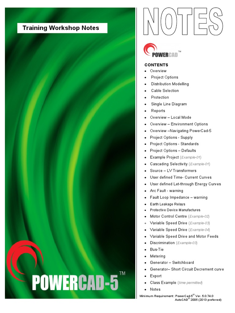 Training Notes - Power CAD | PDF | Auto Cad | Transformer