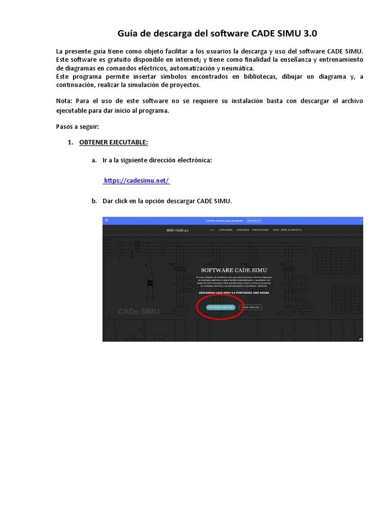 Guía para Descargar CADE SIMU 3.0 | PDF | Informática