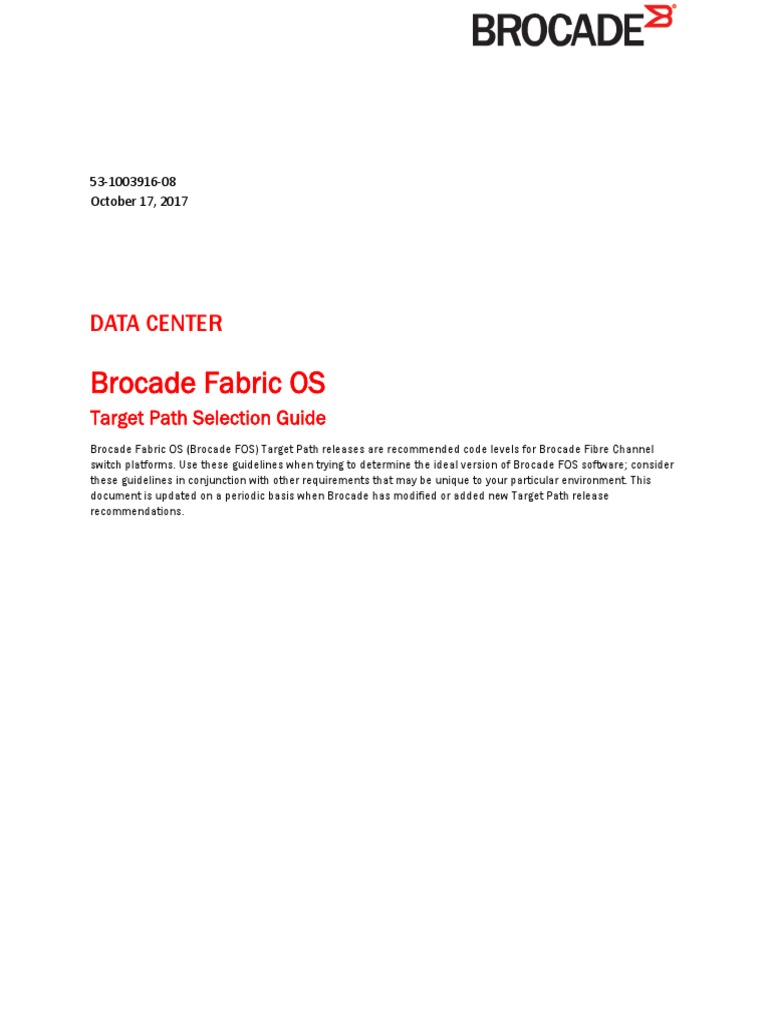 Brocade Fabric OS: Data Center | PDF | Computing | Software