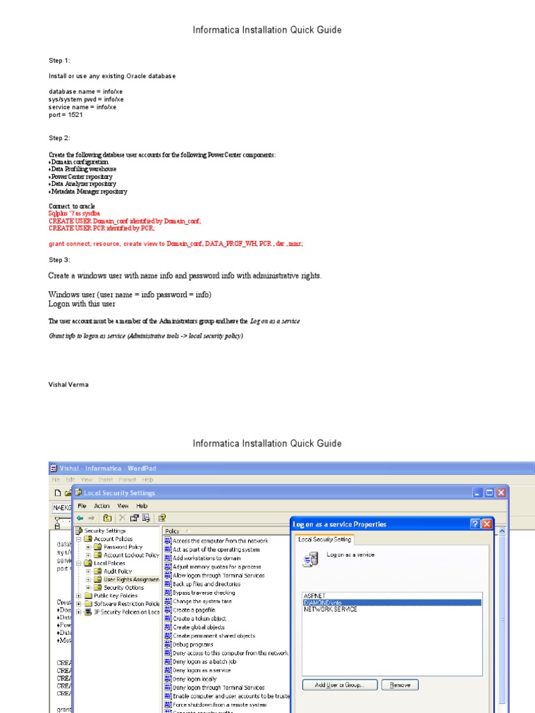 Informatica Installation Quick Guide | PDF | Microsoft Windows | Windows 2000