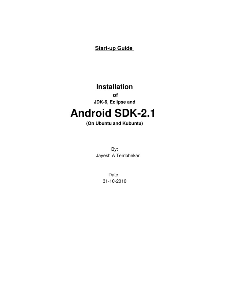 Android Setup | PDF | Eclipse (Software) | Java (Programming Language)