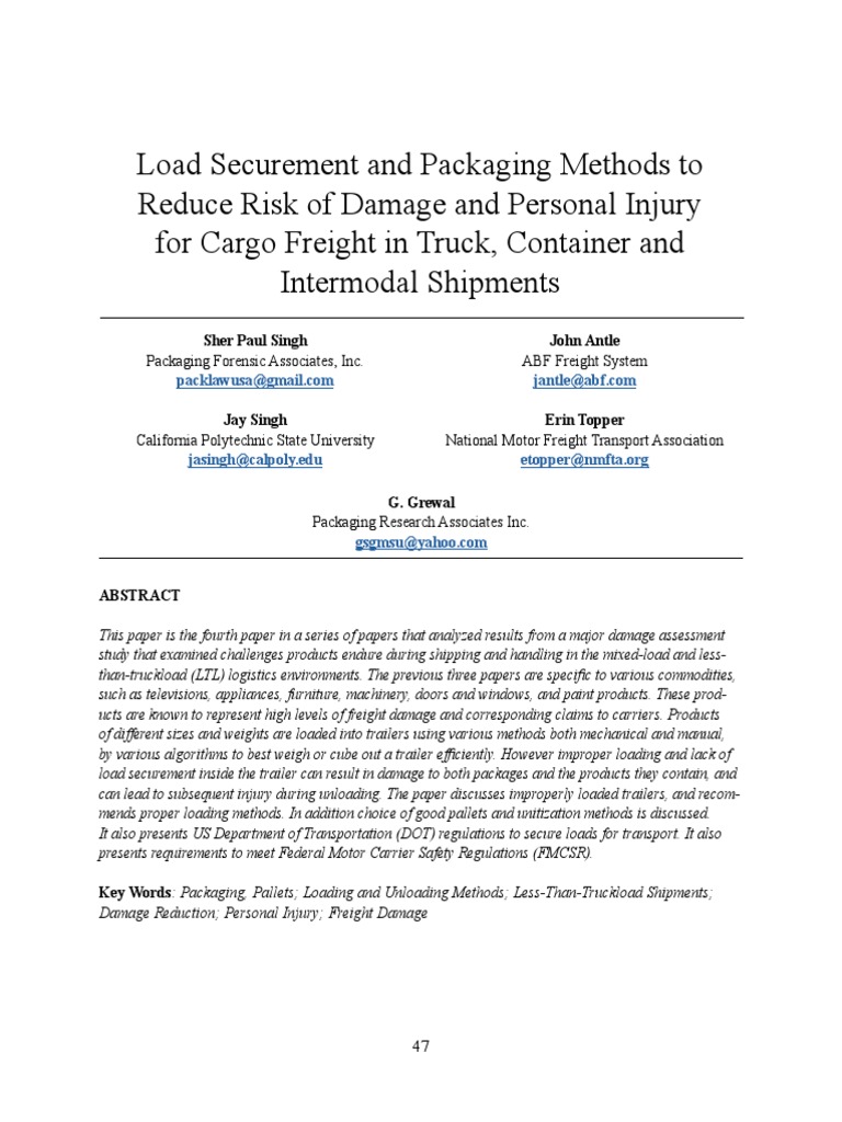 Cargo Load Securement Guide | PDF | Cargo | Pallet