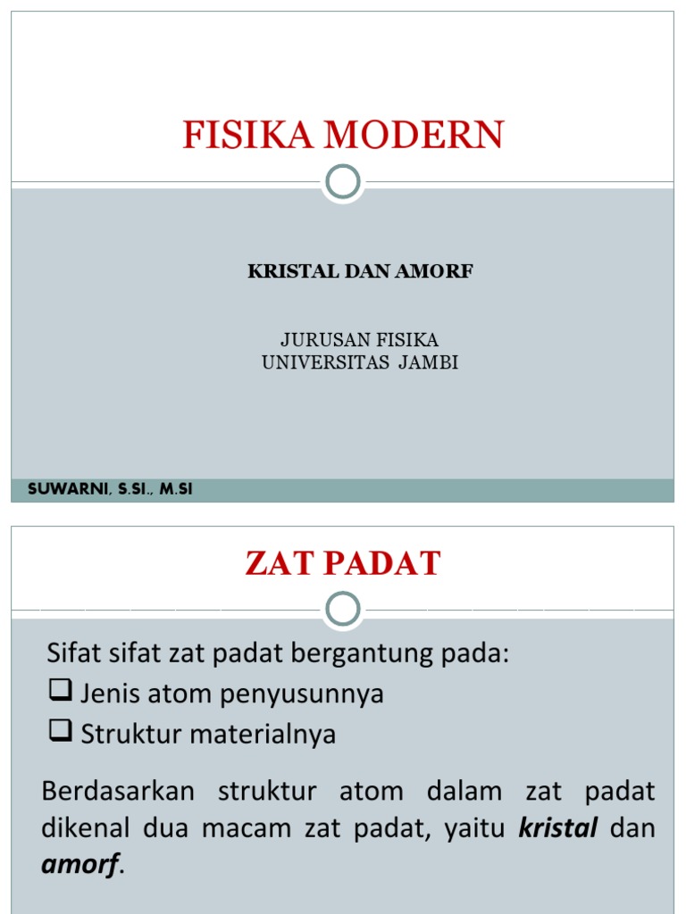 Perbedaan Kristal dan Amorf dalam Zat Padat | PDF | Sains & Matematika ...