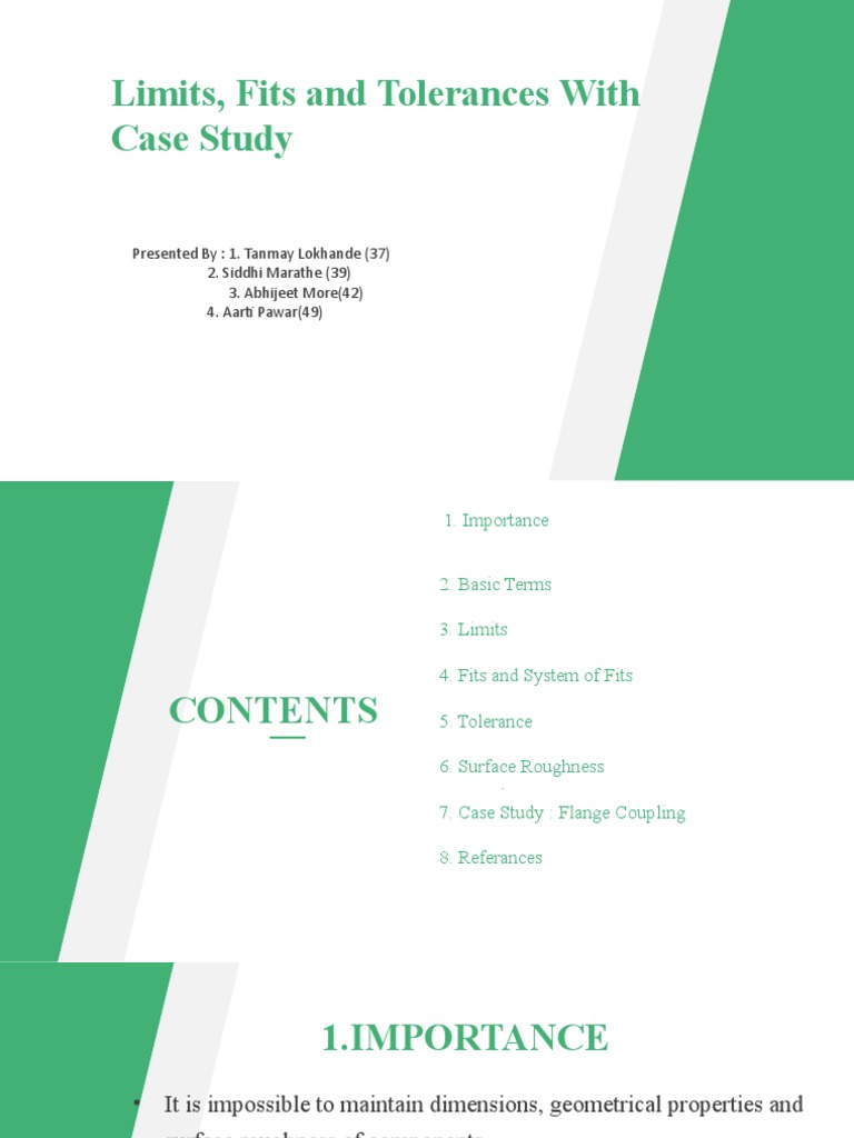 Limits, Fits and Tolerances With Case Study | PDF | Engineering Tolerance | Applied And ...