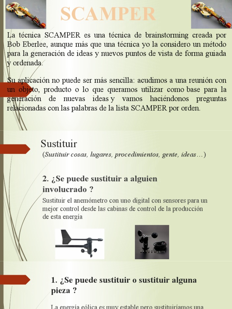 SCAMPER: Innovación por Bob Eberlee | PDF | Energía eólica | Turbina eólica