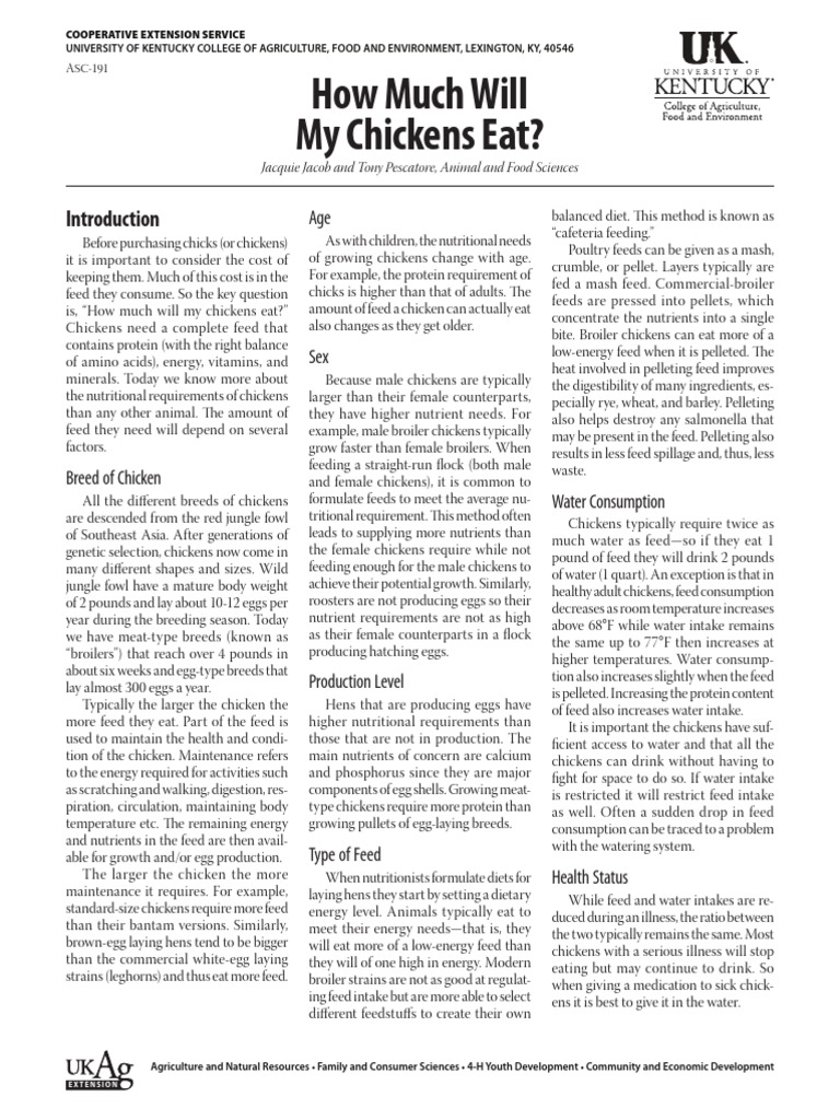 How Much Will My Chickens Eat?: Jacquie Jacob and Tony Pescatore ...