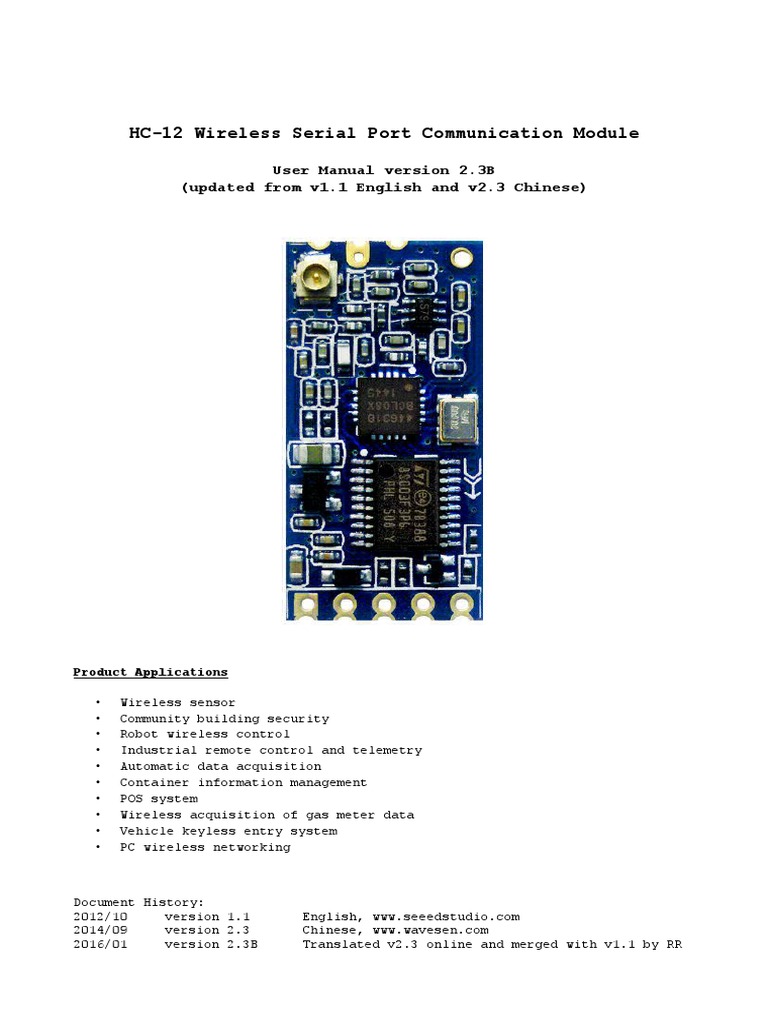 HC-12 Wireless Serial Port Communication Module: User Manual Version 2 ...