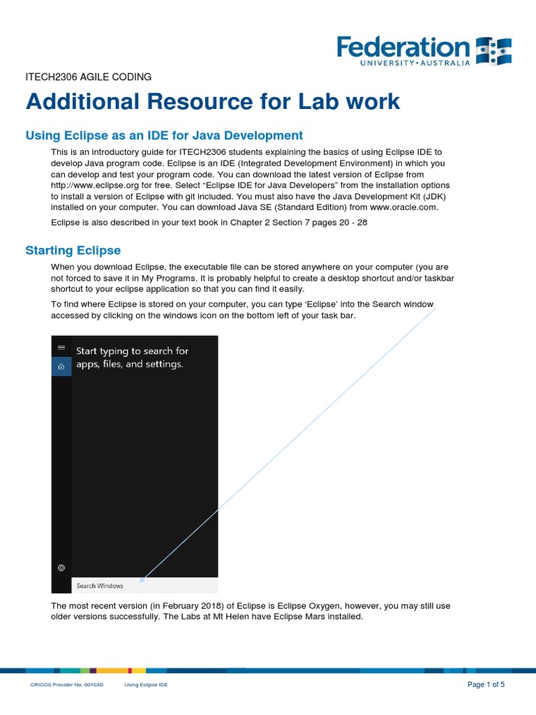 Using Eclipse IDE For Java | PDF | Eclipse (Software) | Graphical User ...