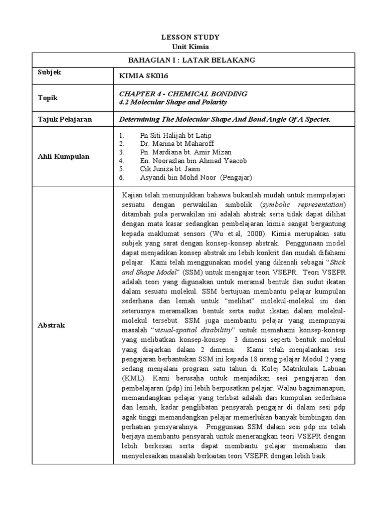 Contoh Pelaporan Lesson Study | PDF